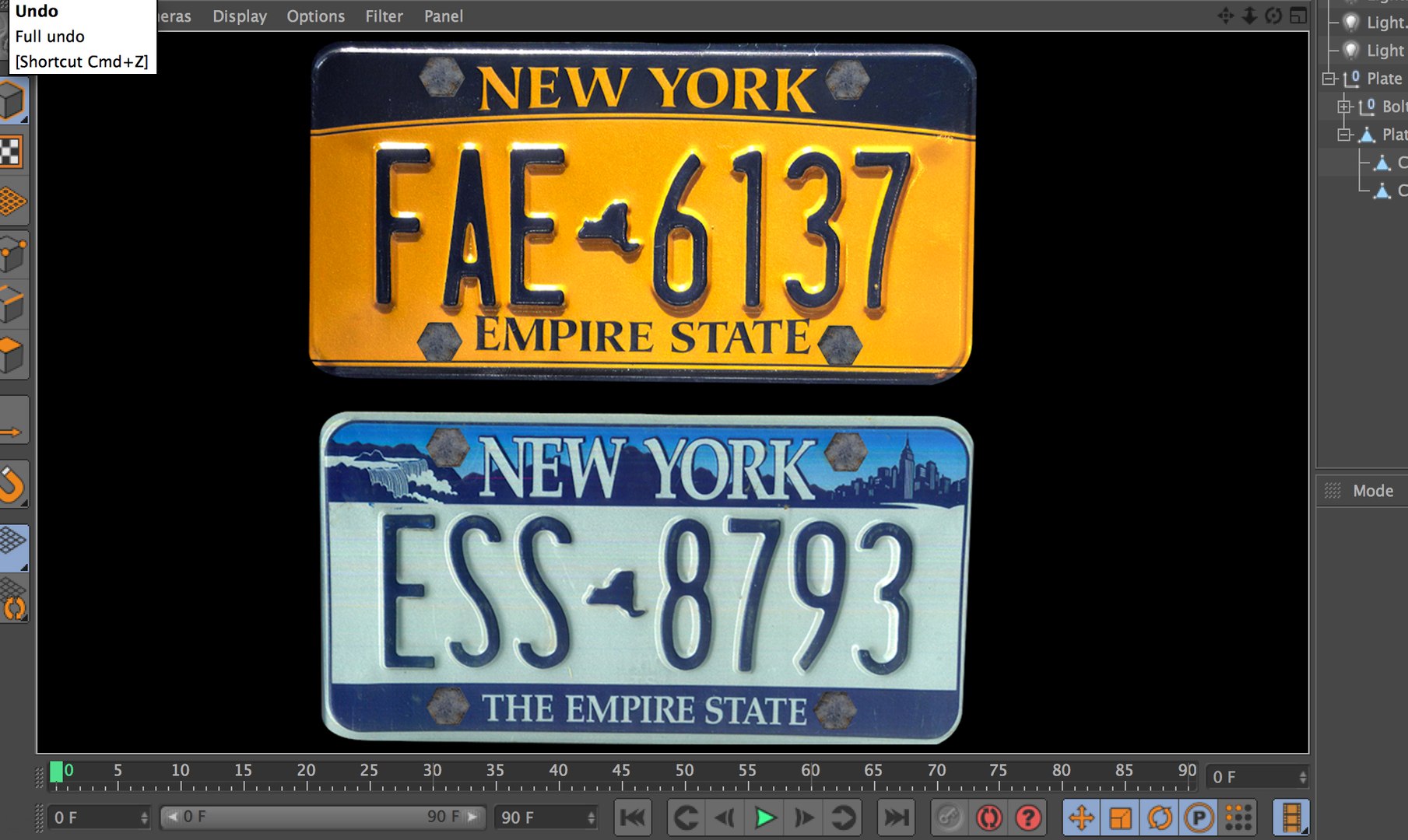 3d License Plate Model