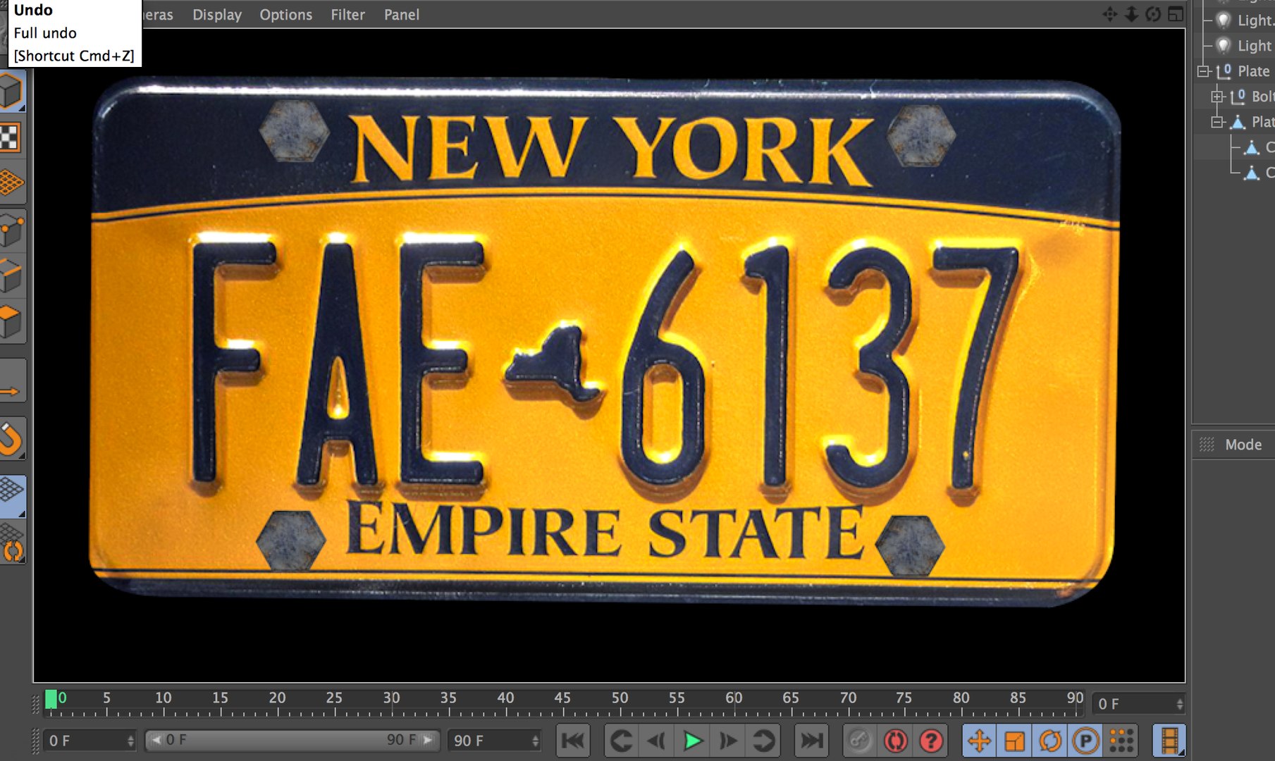 3d License Plate Model