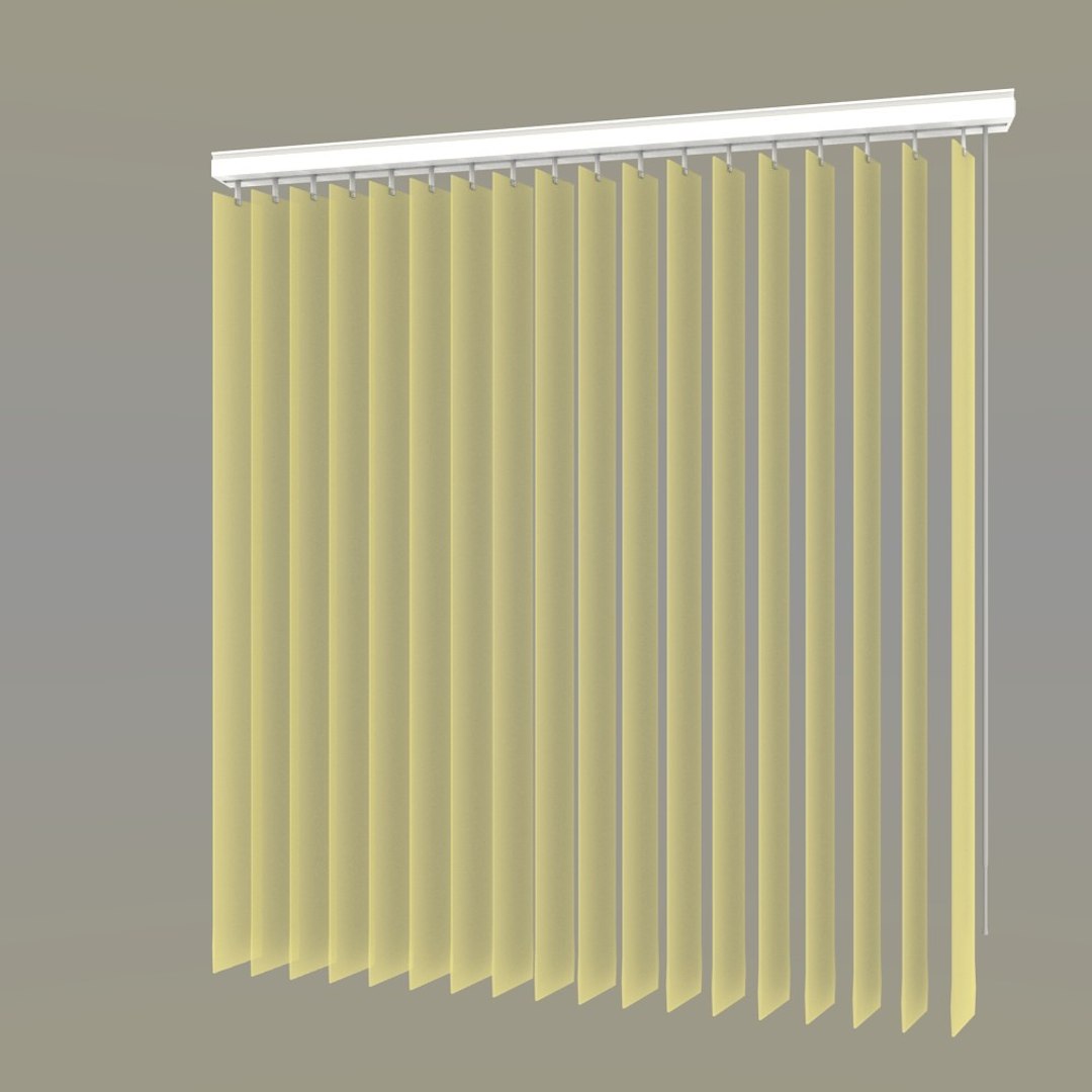 Wand Operated Vertical Blind 3d Model