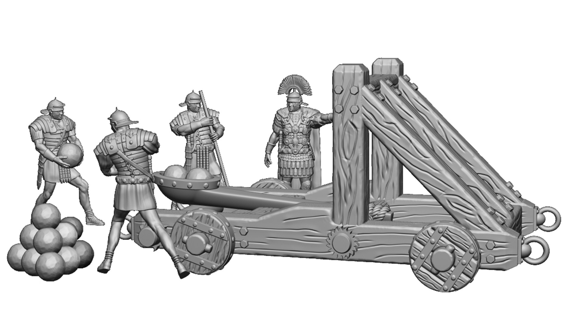3D Roman Catapult Plus 4 Models 3D Print Model Model - TurboSquid 2431081