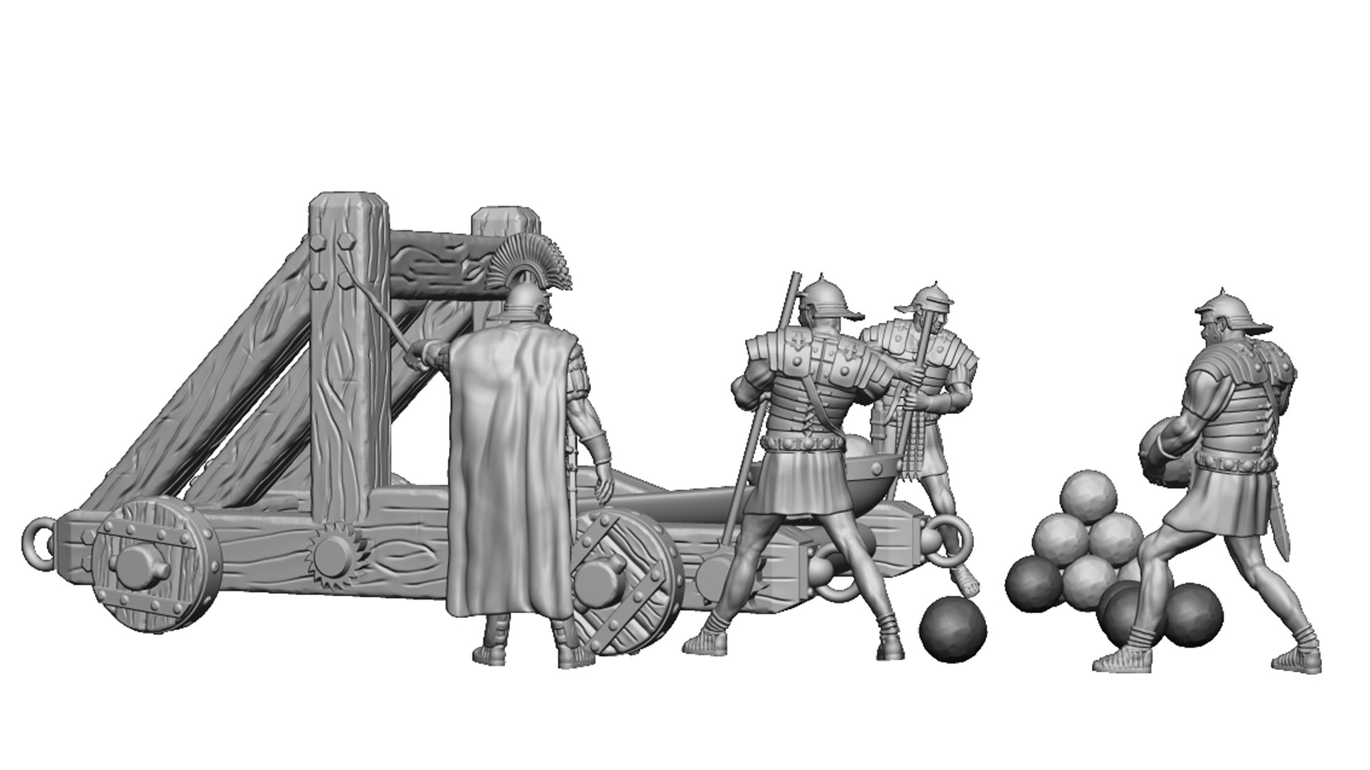 3D Roman Catapult Plus 4 Models 3D Print Model Model - TurboSquid 2431081