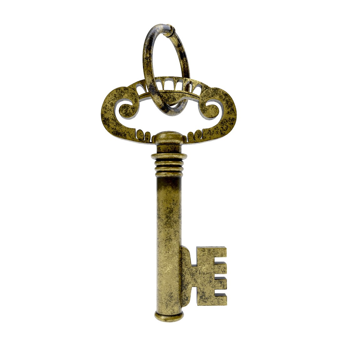 3D Model Antique Brass Key - TurboSquid 1976534