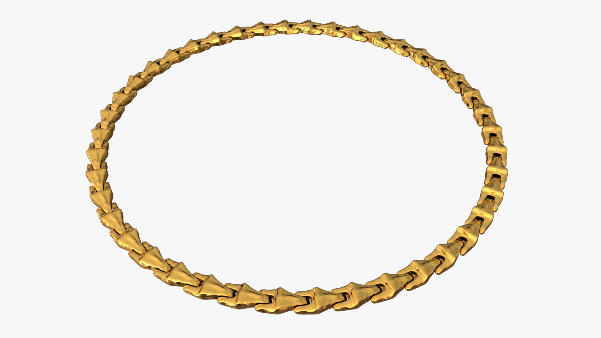 3D Model Gold Chain Bone Necklace - TurboSquid 1982414