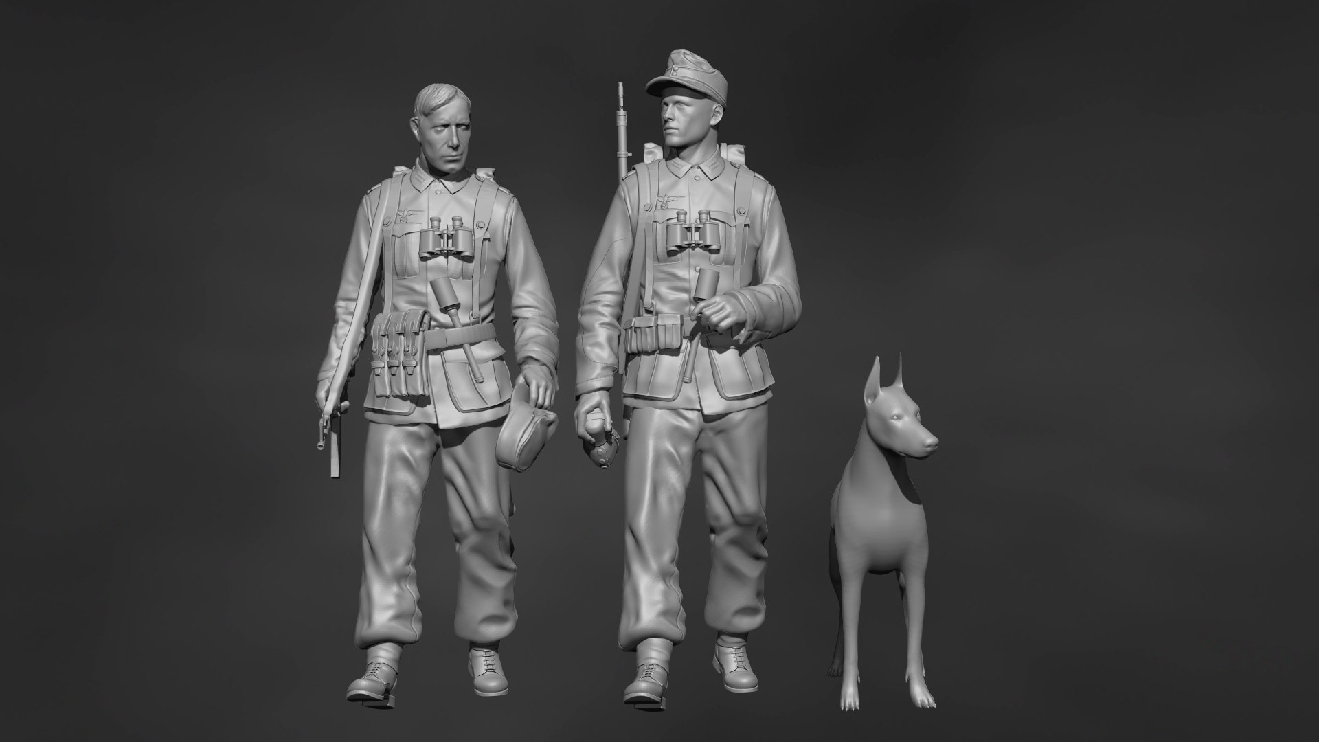 3D Print German Soldiers With Dog WW2 Miniatures 3D Model - TurboSquid ...