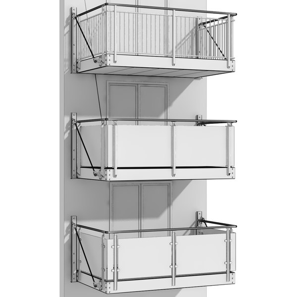 Varanda de metal 3 tipos de varandas de console Modelo 3D - TurboSquid ...
