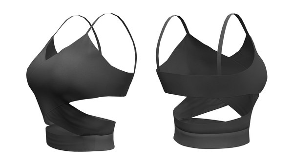 Cross Over Bustier Crop Top model - TurboSquid 1817551