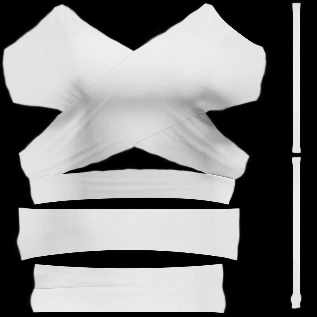 Cross Over Bustier Crop Top Model - TurboSquid 1817551