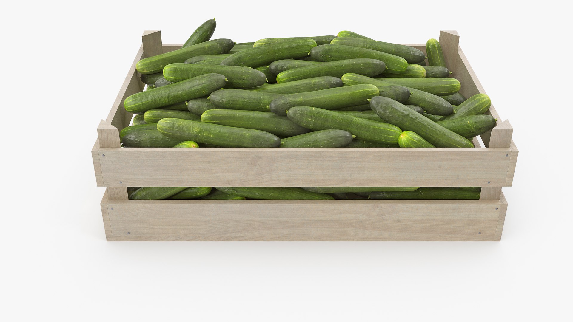 Cucumbers 03-04 wooden crate 3D model - TurboSquid 1479428