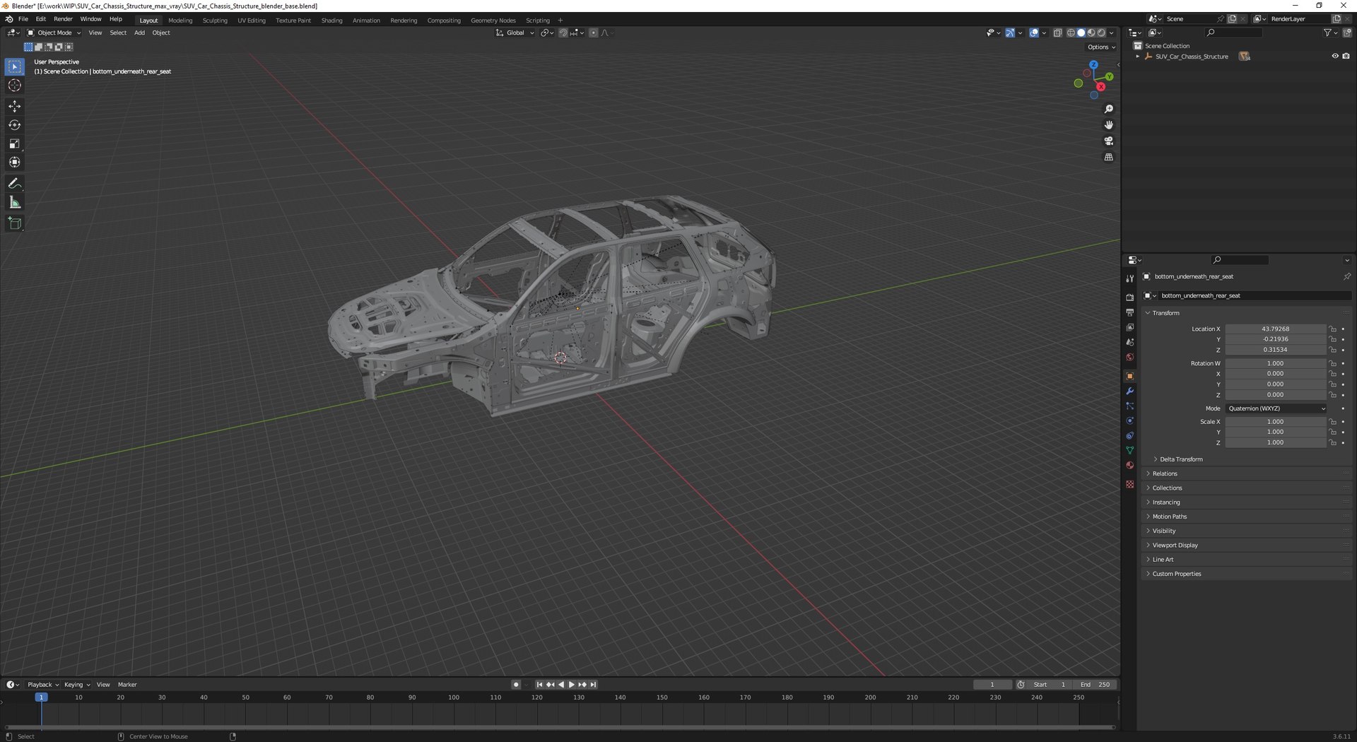 SUV Car Chassis Structure Model - TurboSquid 2384066