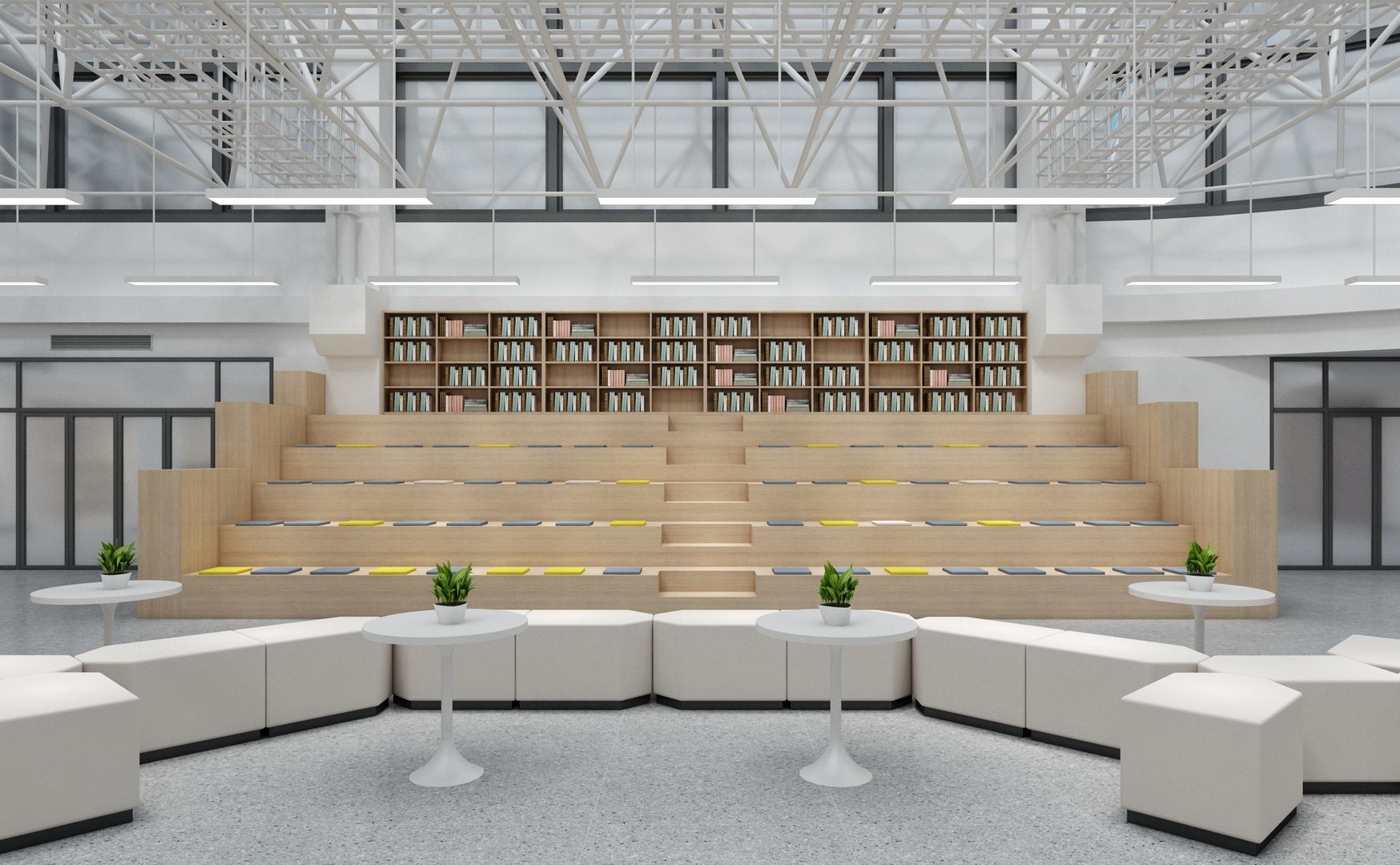 Modren Library Interior 3D - TurboSquid 2198137