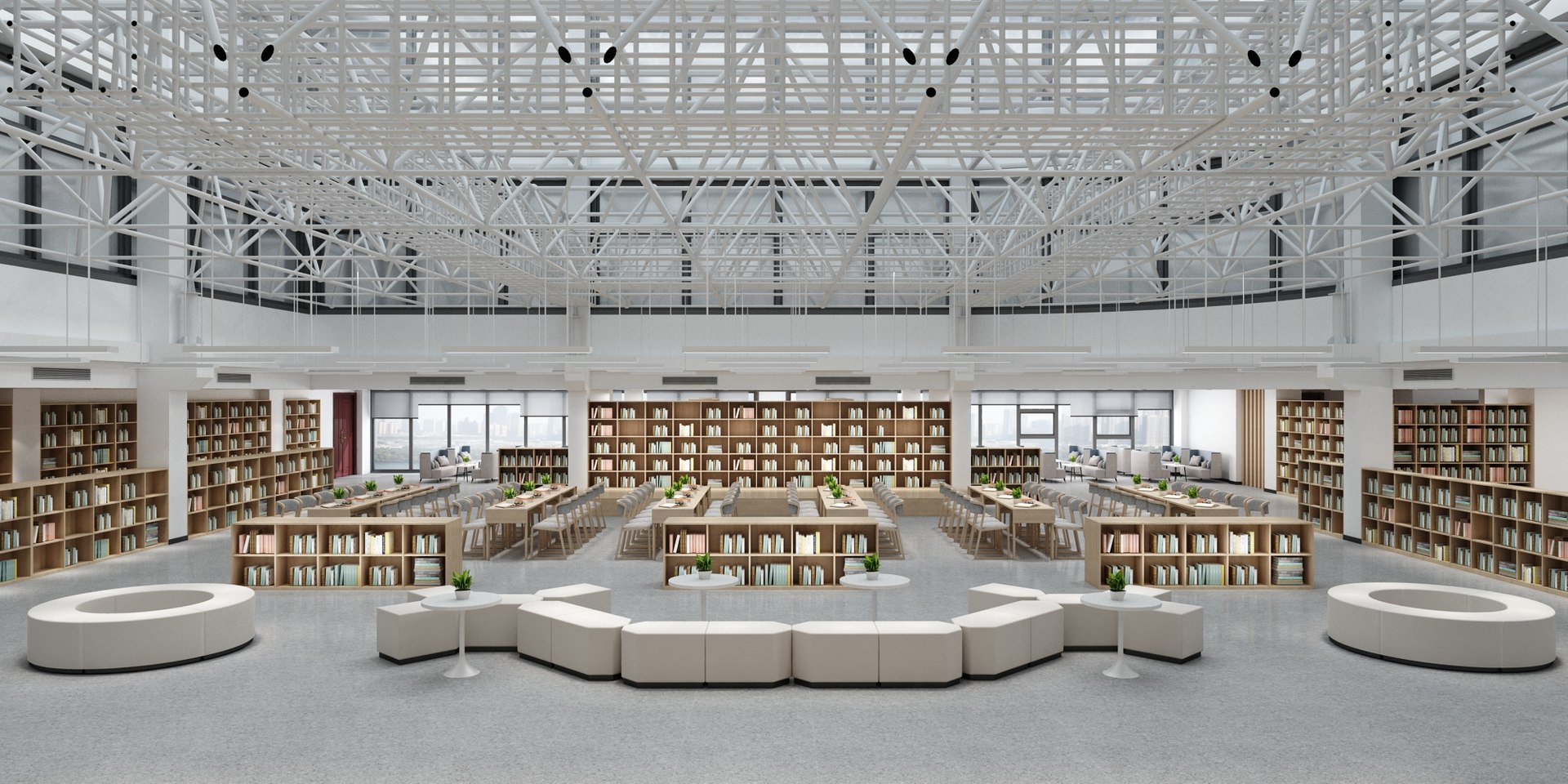 Modren Library Interior 3D - TurboSquid 2198137