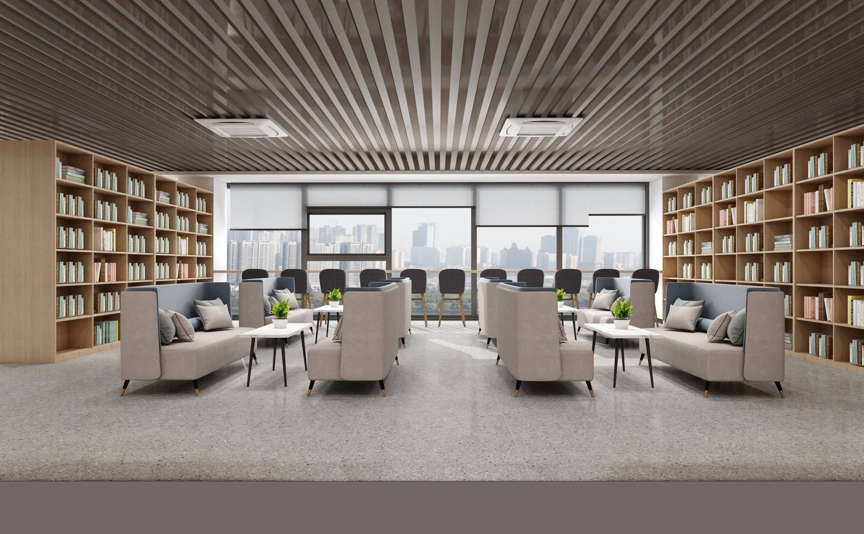 Modren Library Interior 3D - TurboSquid 2198137