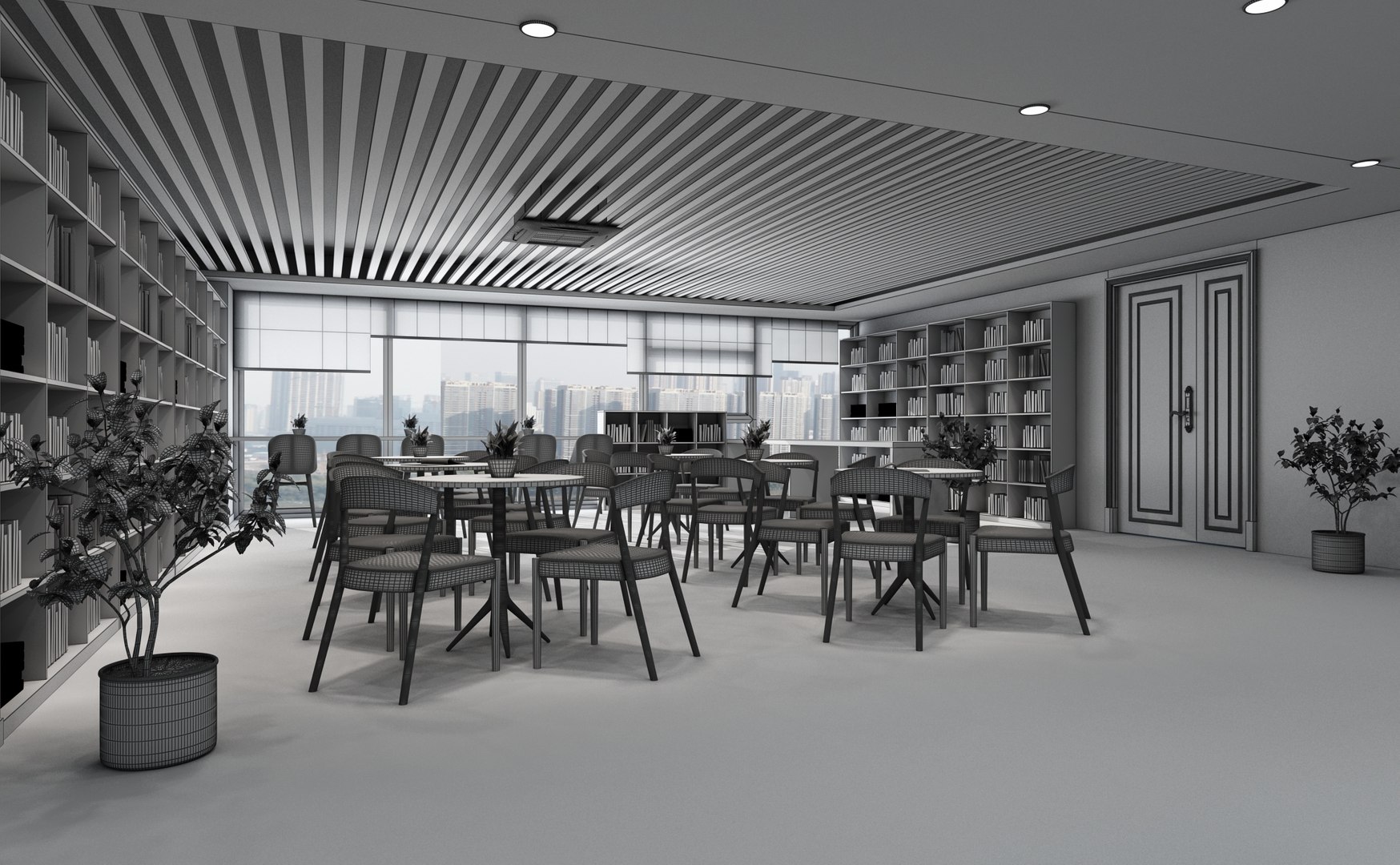 Modren Library Interior 3D - TurboSquid 2198137