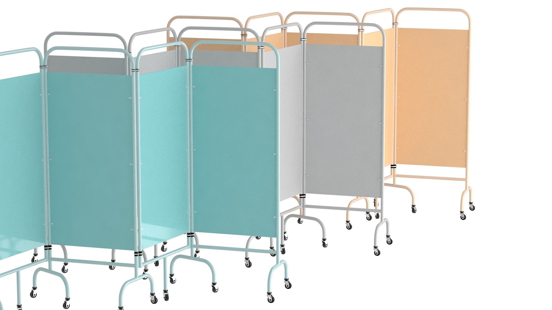 Mobile Folding Hospital Privacy Screen Collection 3D Model - TurboSquid ...