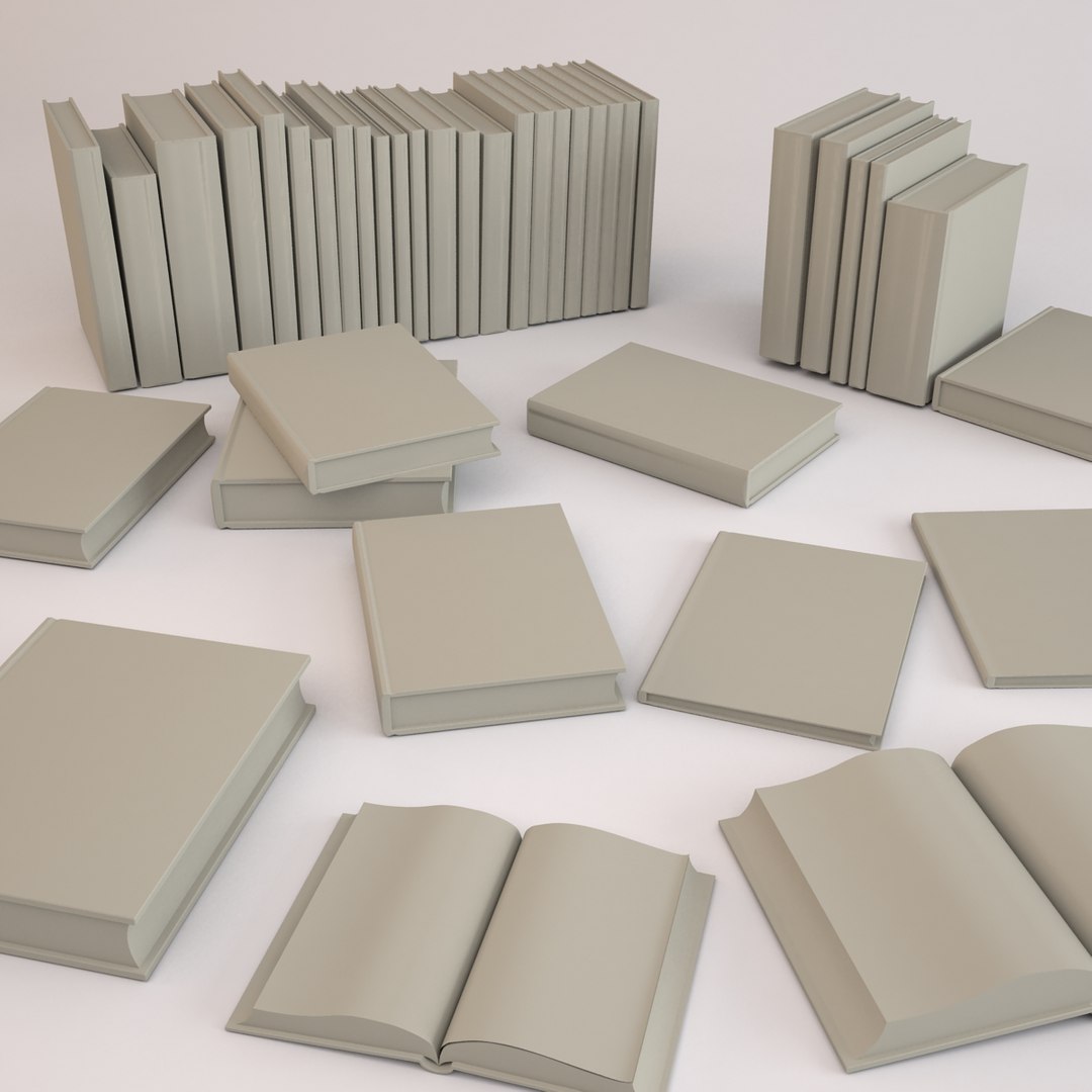 3d Old Books Set 3