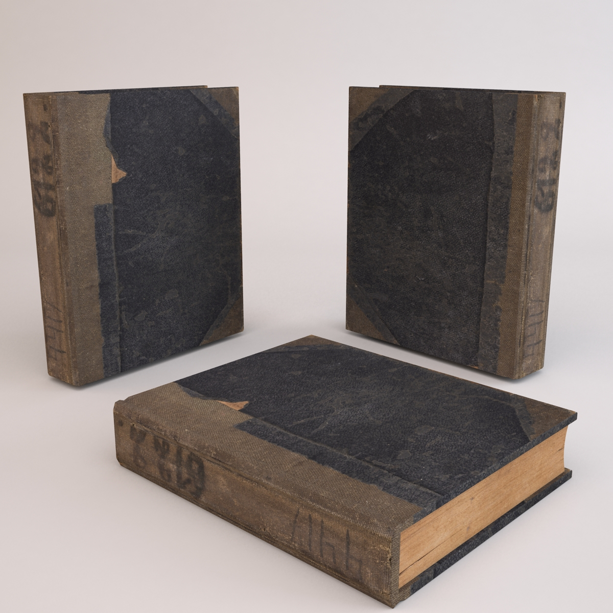 3d old books set 3