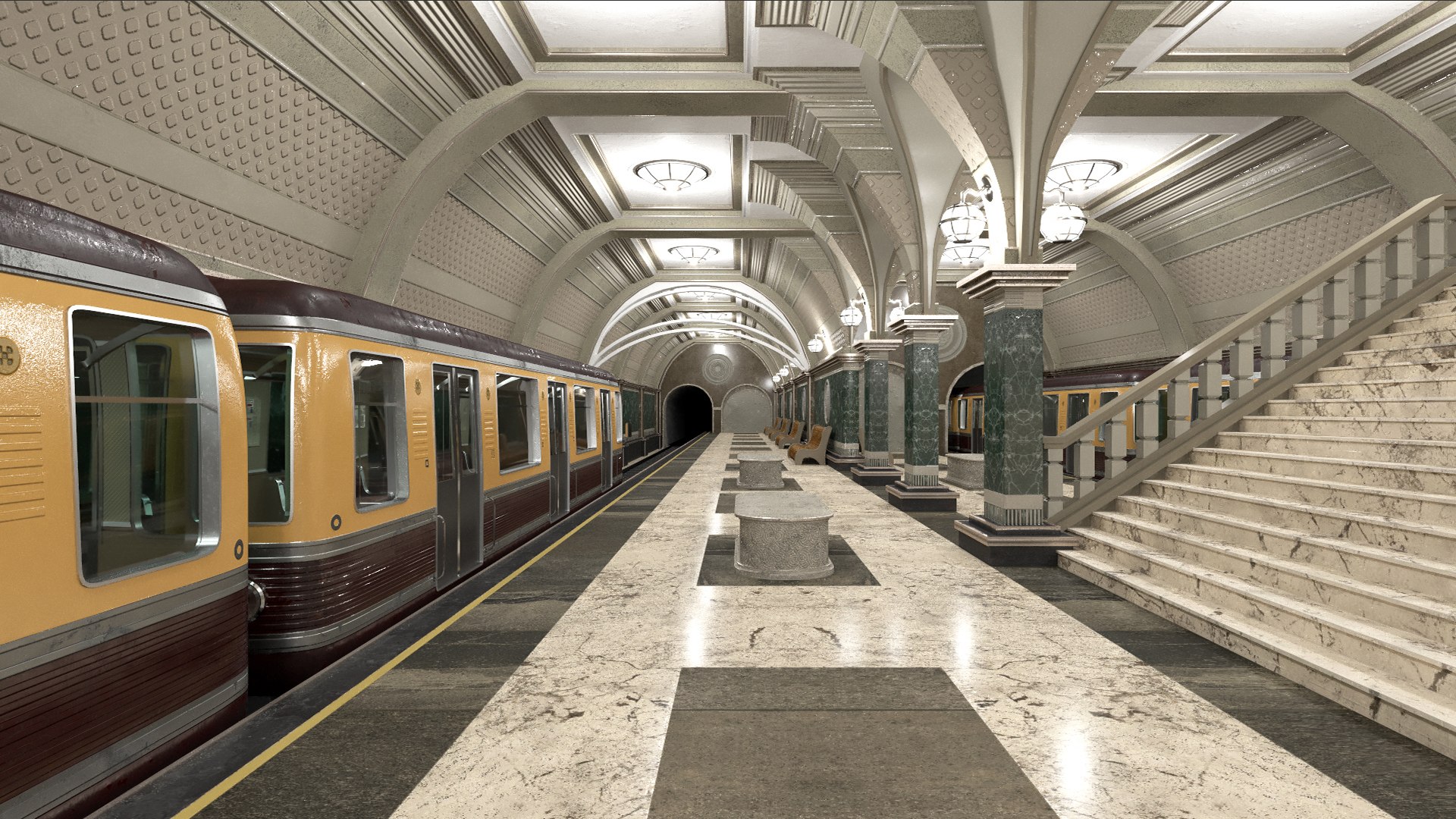 Subway Station 3D Model - TurboSquid 2044325