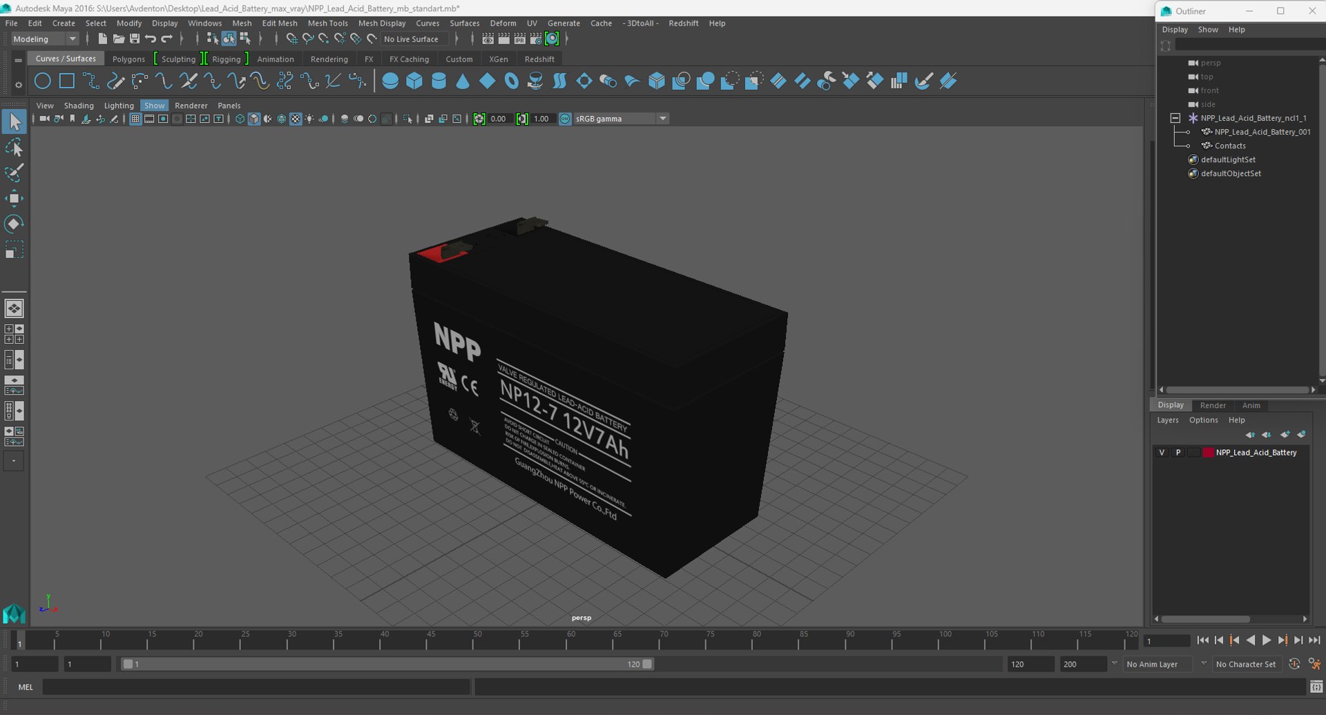 3D NPP Lead Acid Battery - TurboSquid 2238336