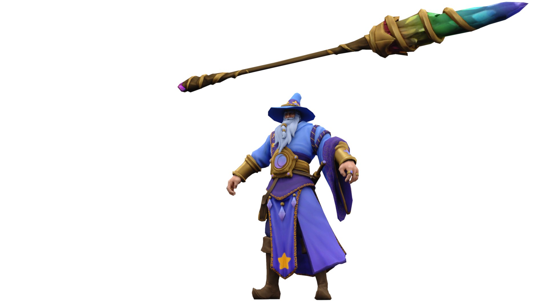 3D Wizard Holding Sword Low-poly 3D Model - TurboSquid 2161806