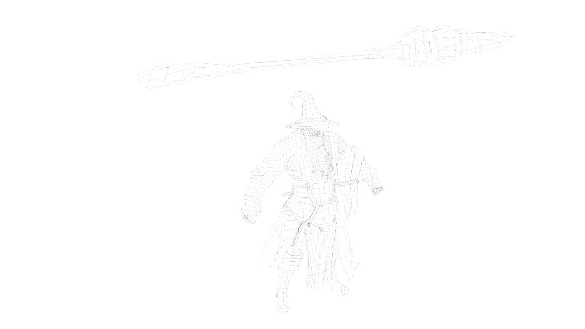 3D Wizard Holding Sword Low-poly 3D Model - TurboSquid 2161806