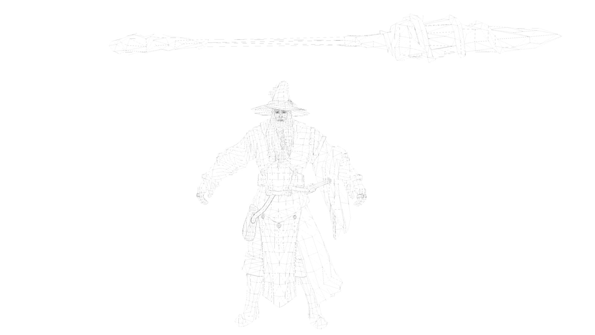 3D Wizard Holding Sword Low-poly 3D Model - TurboSquid 2161806