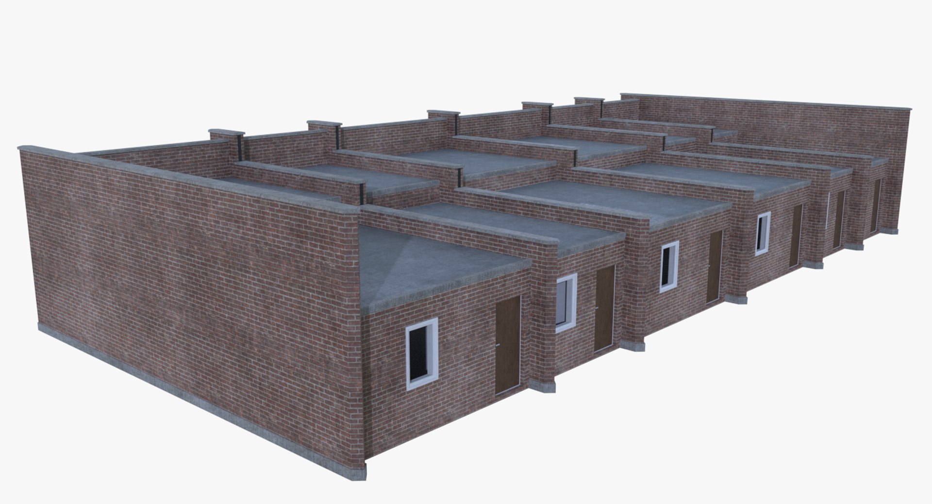 Strip Mall Store Unit 3d Model
