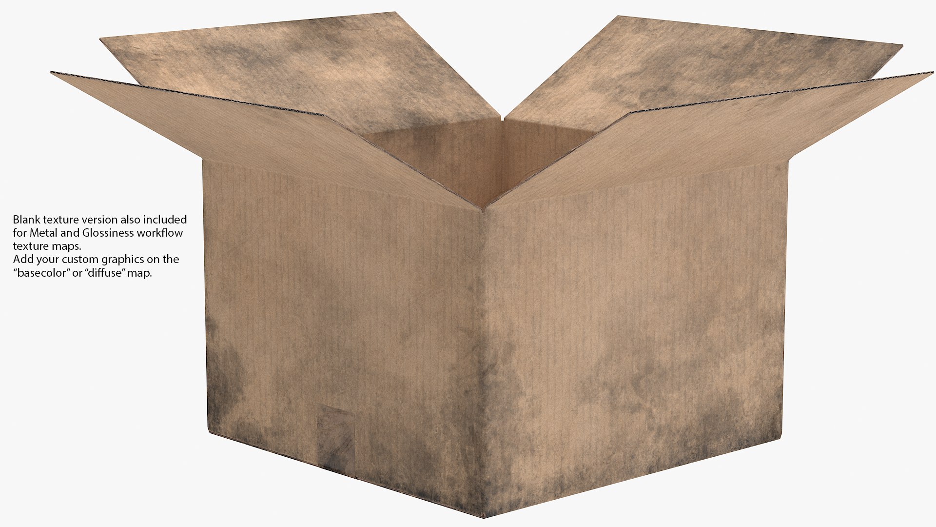 3D Cardboard Box 4 Worn Open - TurboSquid 2185507