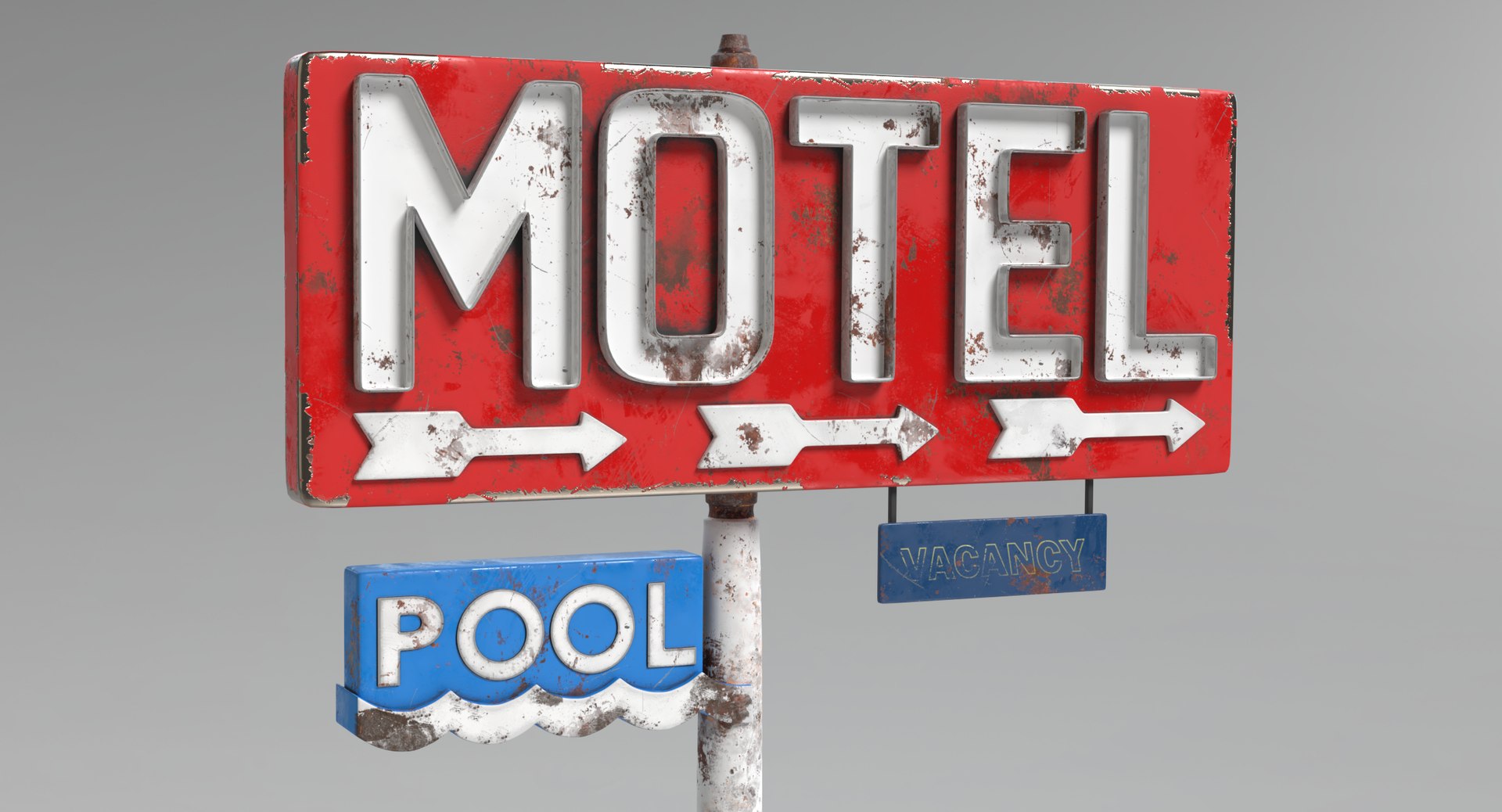3D Motel Sign Model - TurboSquid 1275598