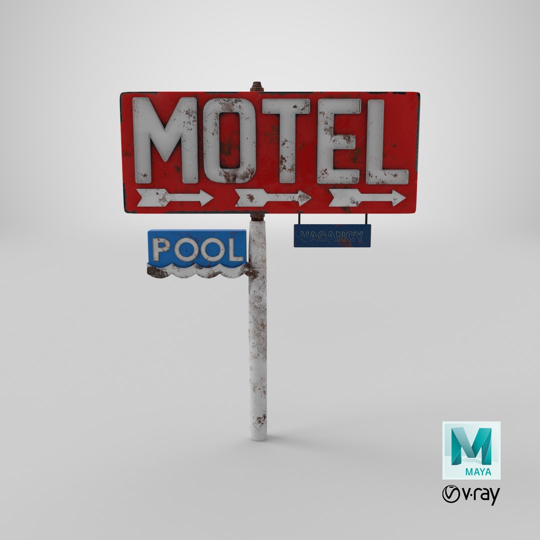 3D Motel Sign Model - TurboSquid 1275598