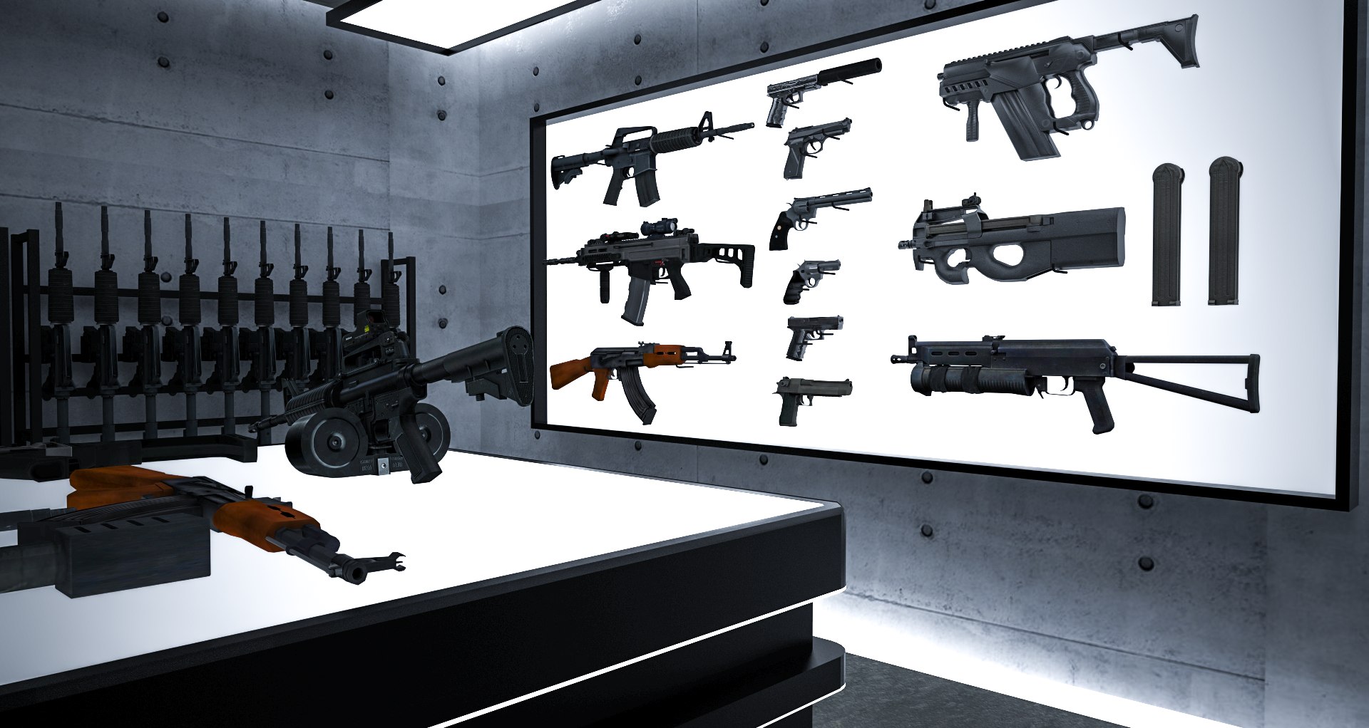 Room Weapons 3D Model TurboSquid 1247116