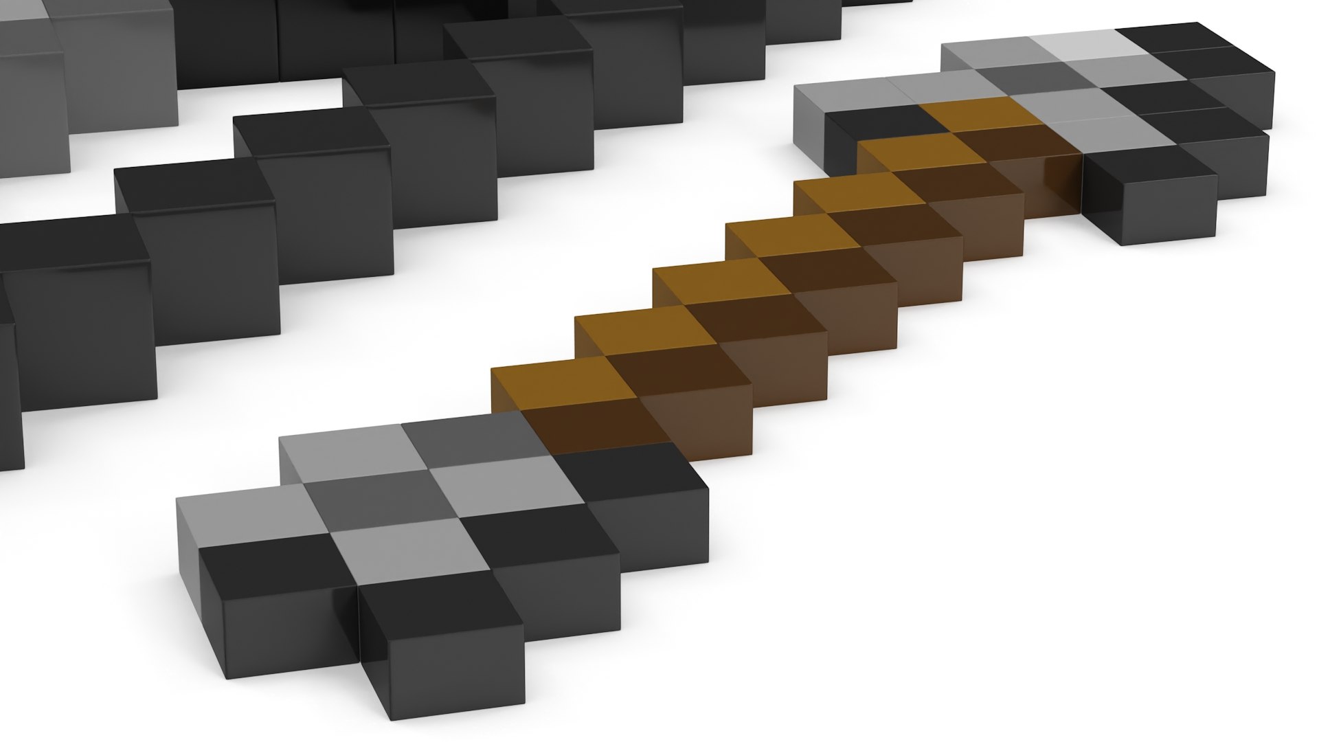 Minecraft Bow And Arrow 3D Model - TurboSquid 2292452