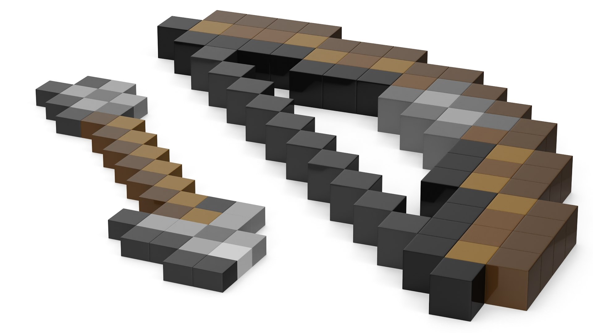 Minecraft Bow And Arrow 3D Model - TurboSquid 2292452