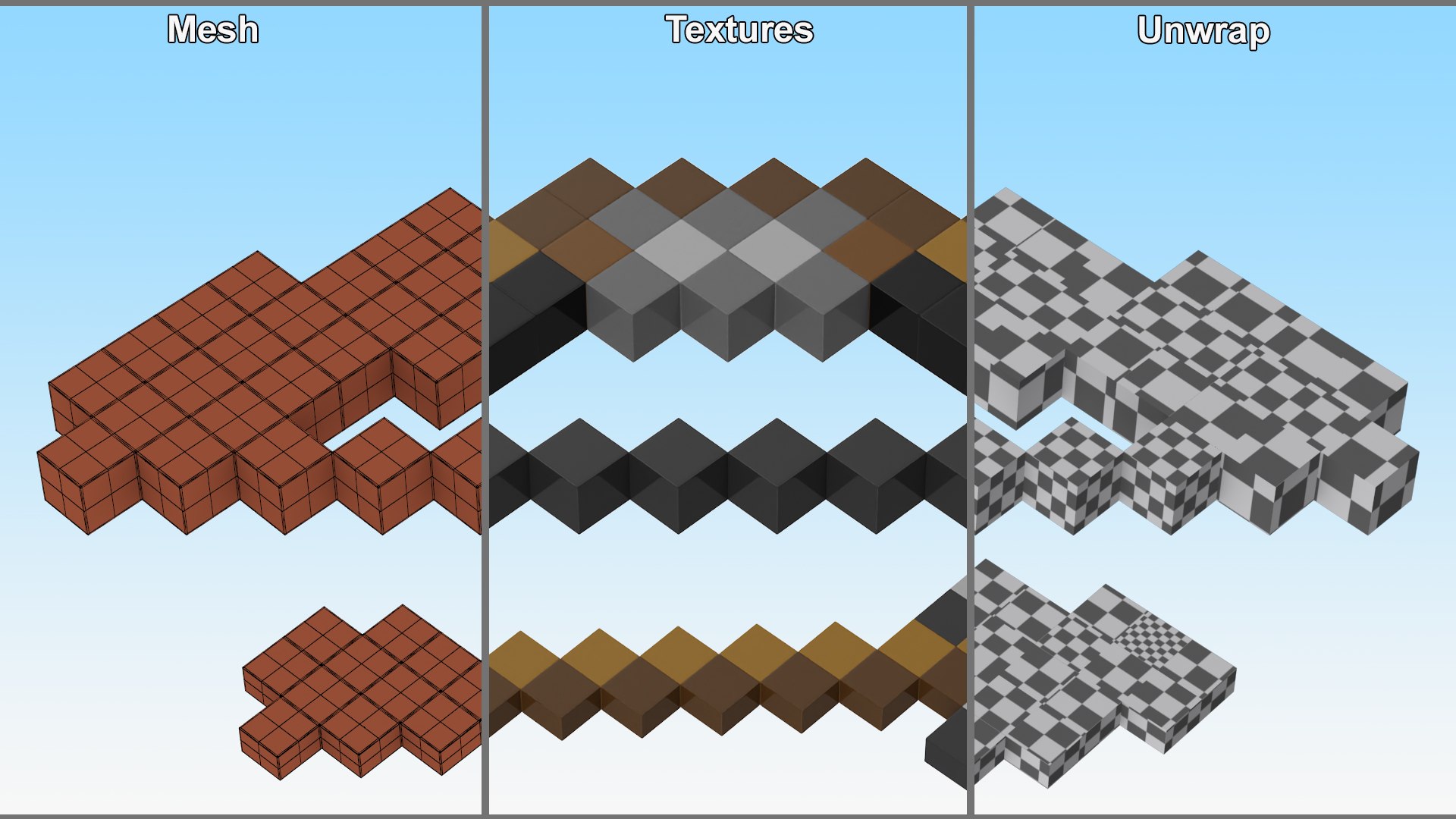 Minecraft Bow And Arrow 3D Model - TurboSquid 2292452