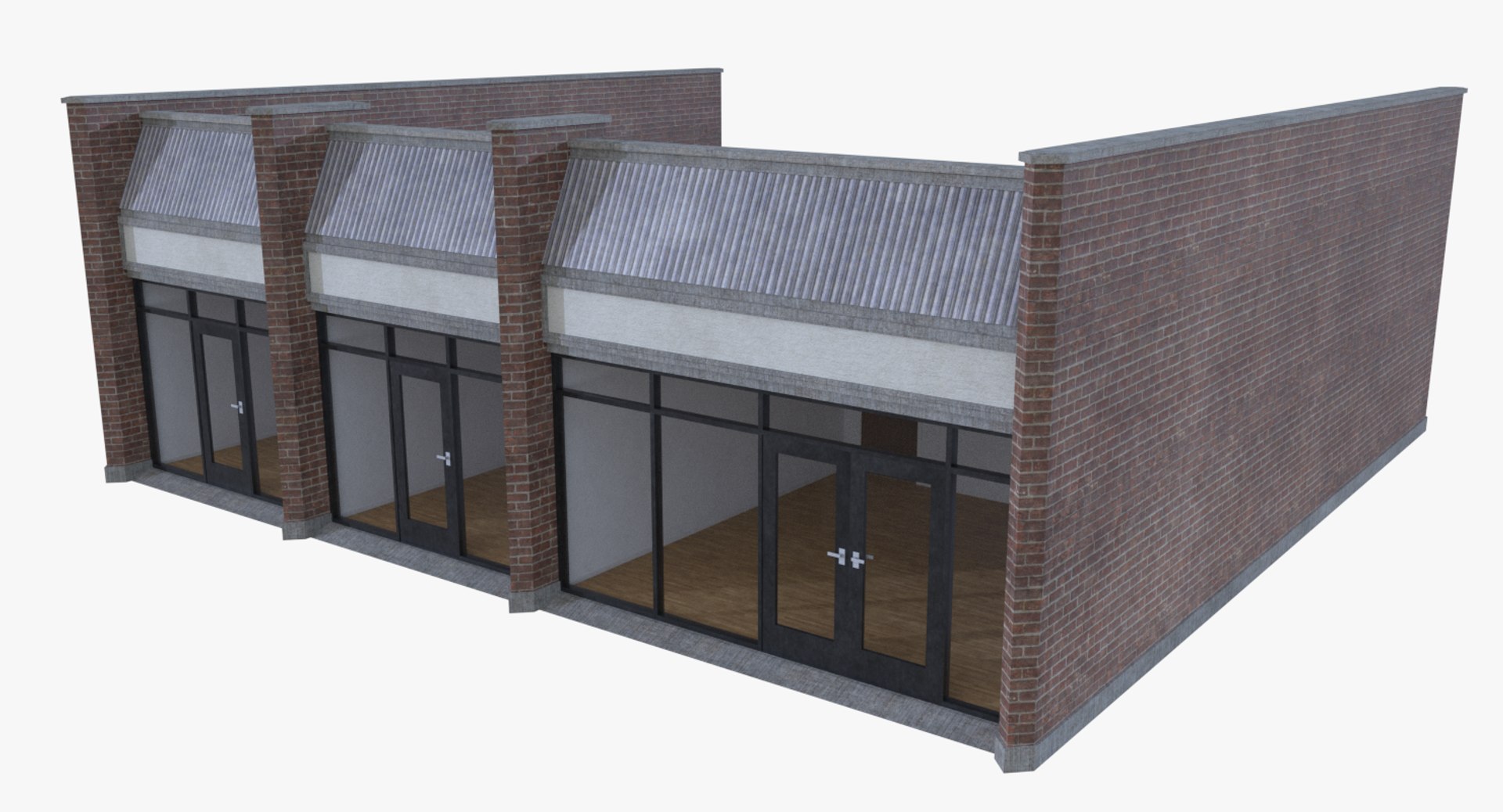 strip mall store unit obj