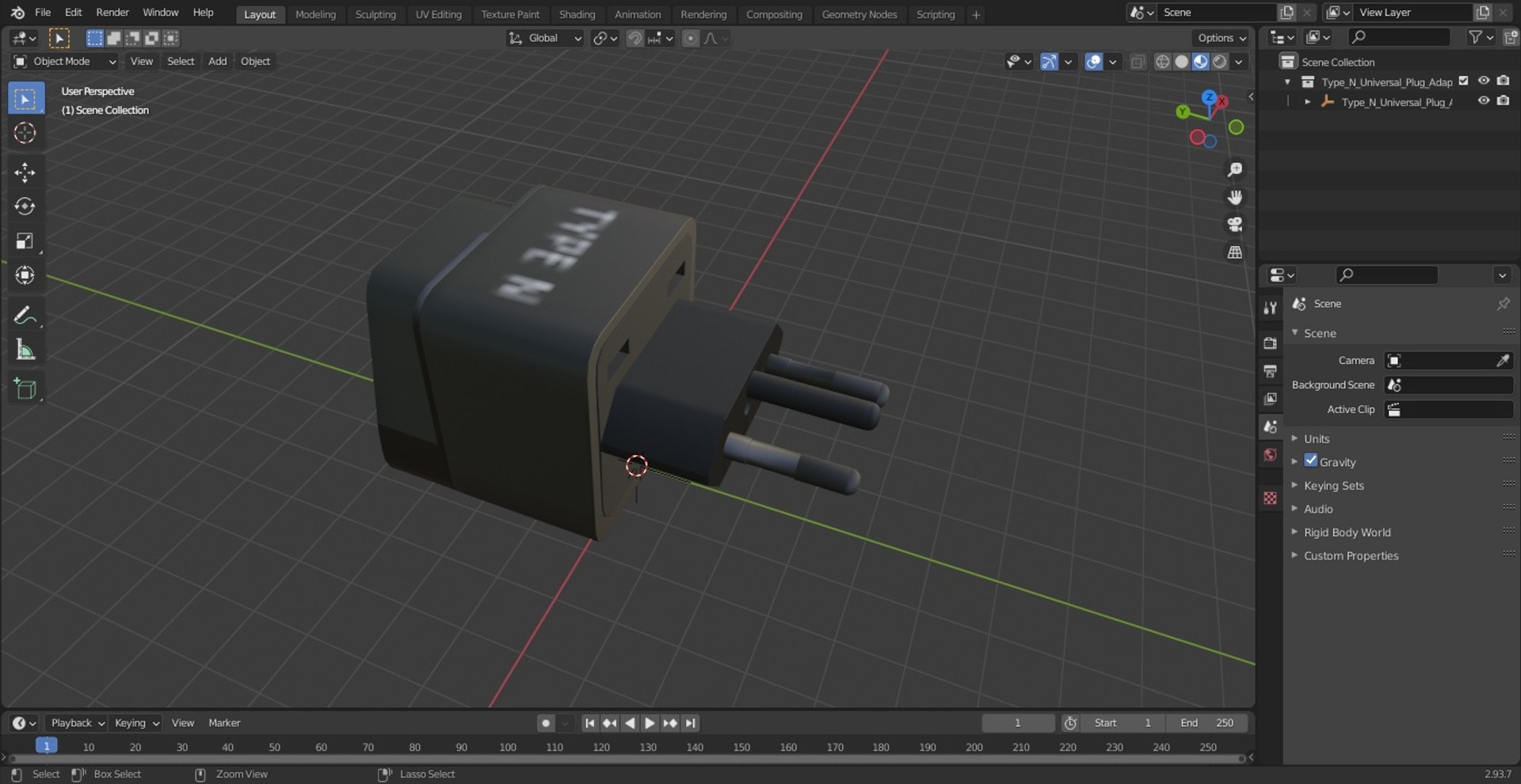 3D model Type N Universal Plug Adapter Black - TurboSquid 1839921