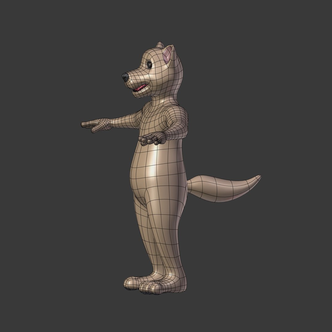 Cartoon Wolf 3d Model