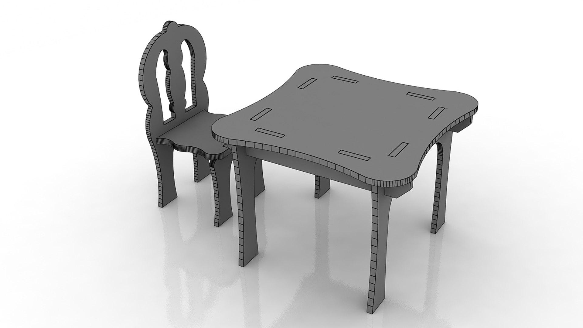 Table Chair Cnc 3D Model - TurboSquid 1678044