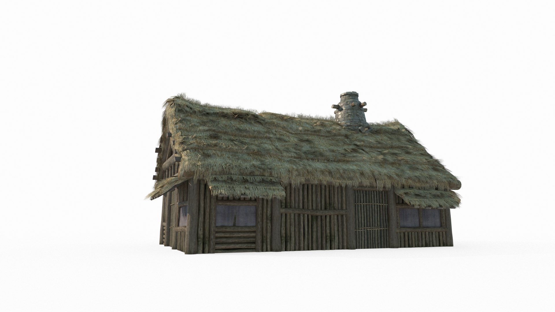 3D Ancient Asian Architecture Thatched Cottage - TurboSquid 2128701