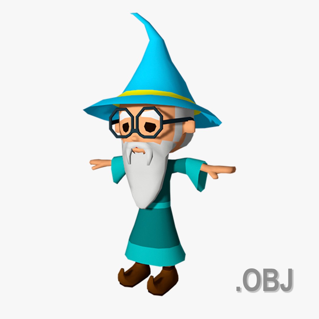 Wizard - OBJ - Low Poly Quad Model - TurboSquid 1785519