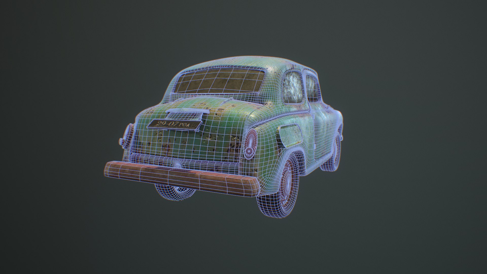 3D Model Old Rusty ZAZ-965 - TurboSquid 2157070