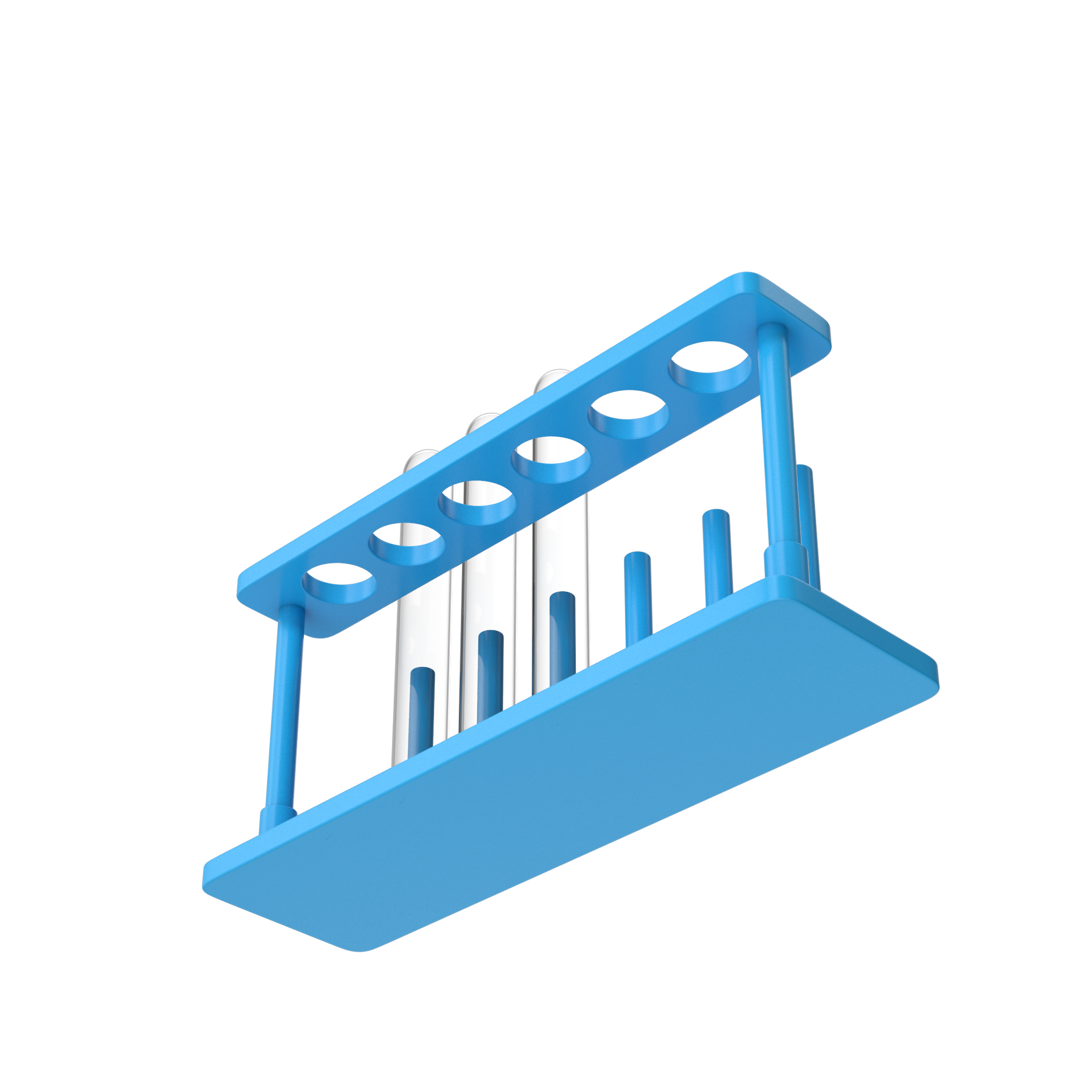 modelo 3d Gradilla para tubos de ensayo azul - TurboSquid 1874473