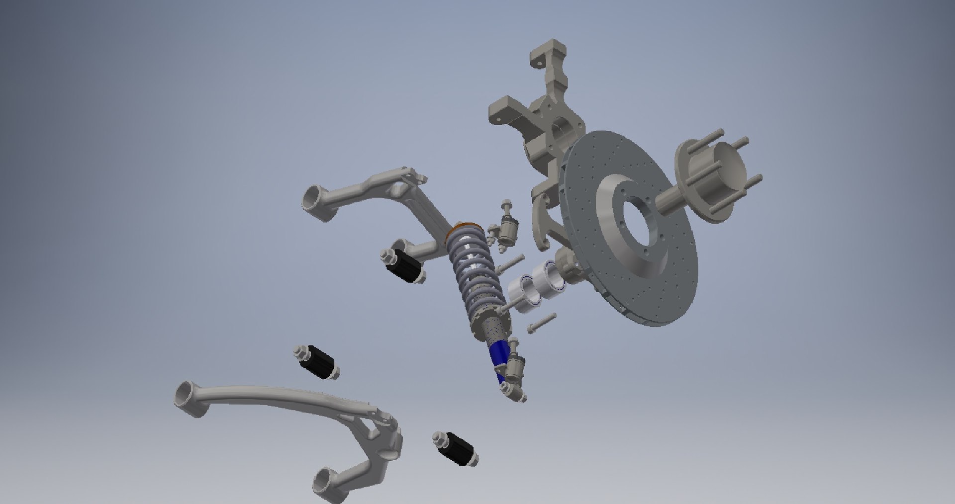 3D Front Double Wishbone Suspension Model - TurboSquid 2211777