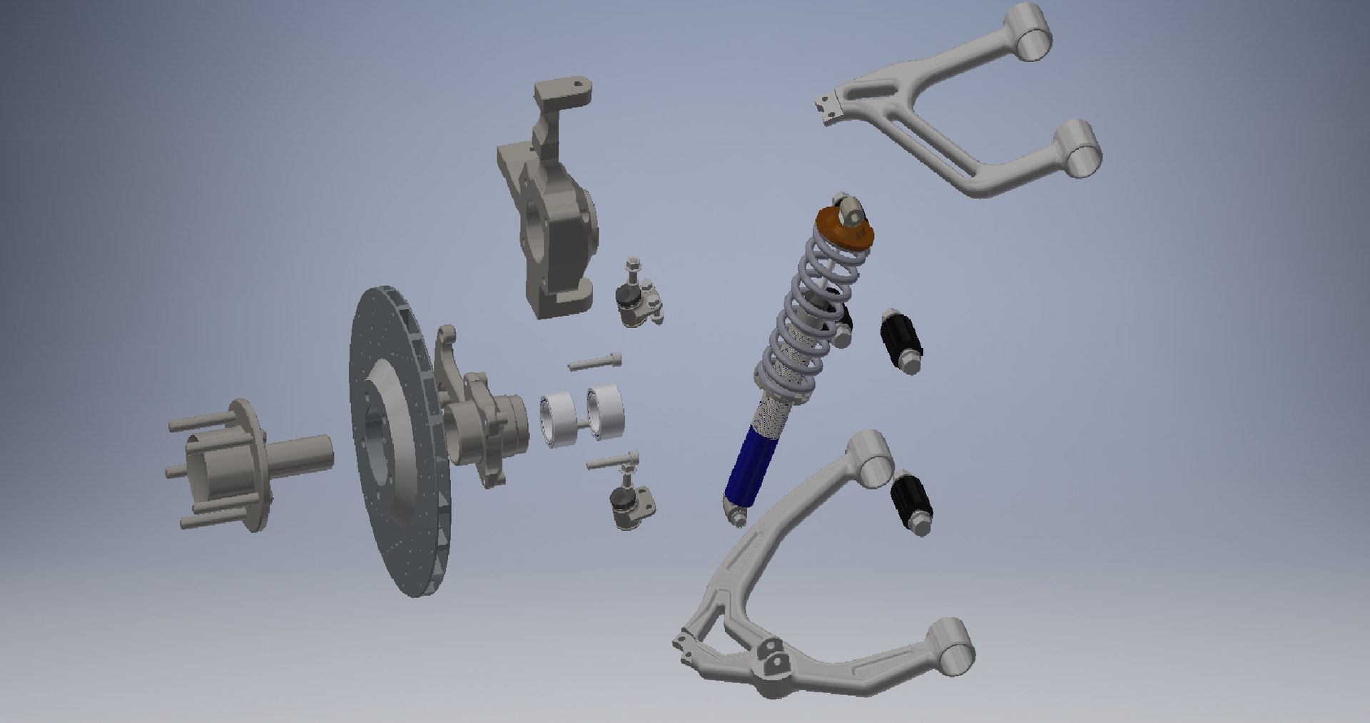 3D Front Double Wishbone Suspension Model - TurboSquid 2211777