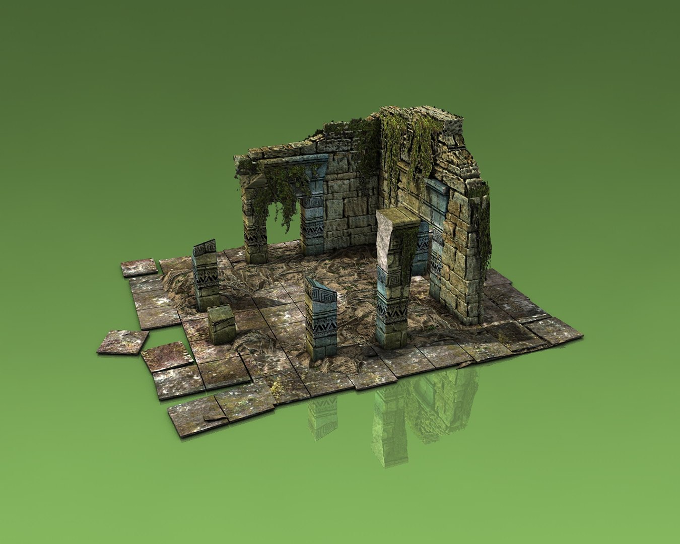 3D Jungle Ruins Ivy - TurboSquid 1439474