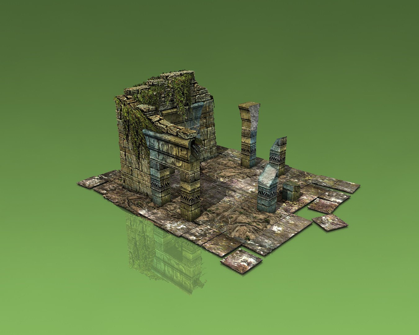3D Jungle Ruins Ivy - TurboSquid 1439474