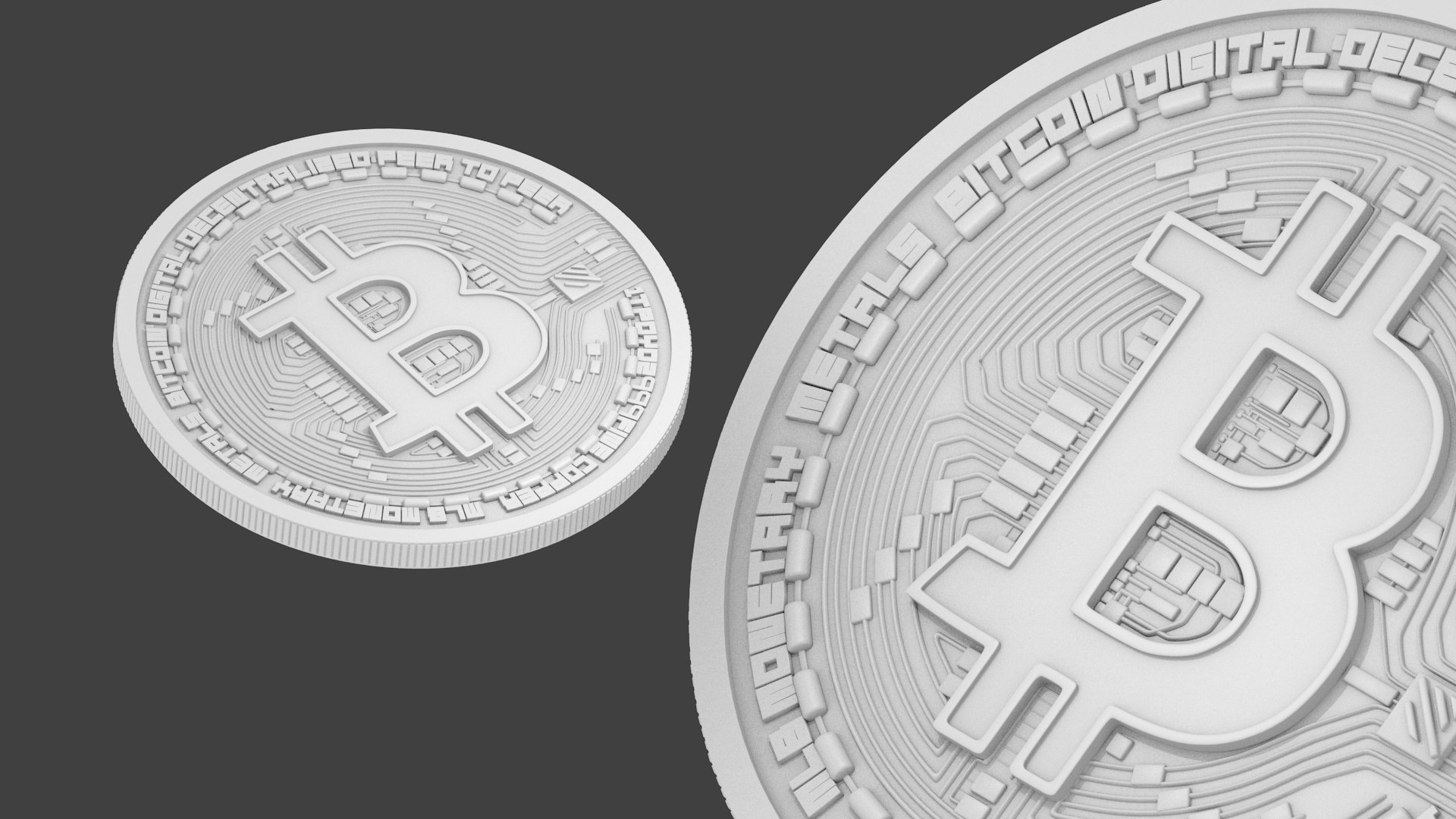 Editable3D Printable Bitcoin Model 3D - TurboSquid 1983635