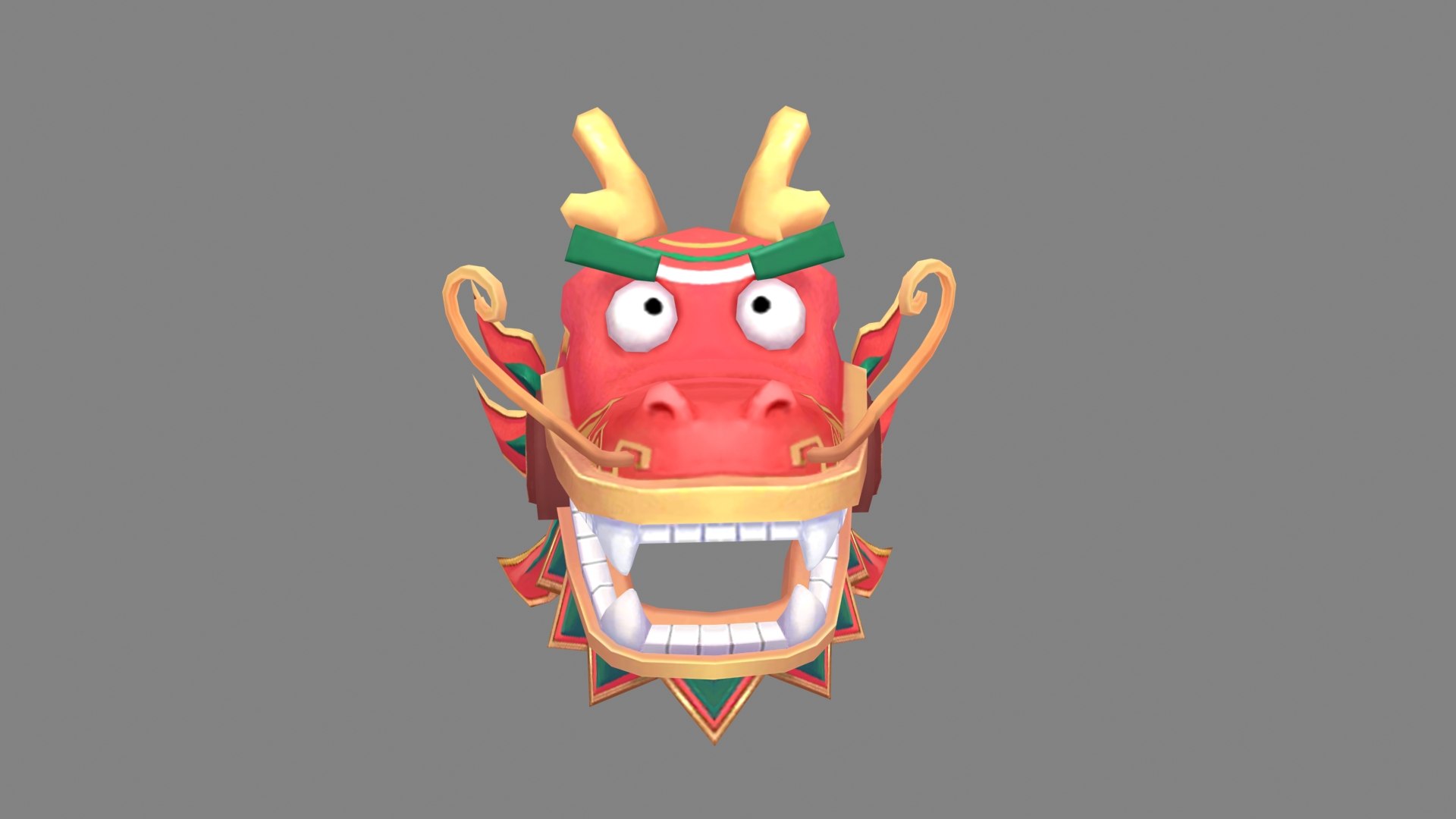 Cartoon Dragon Dance Head Set- Loong 3D Model - TurboSquid 2107528