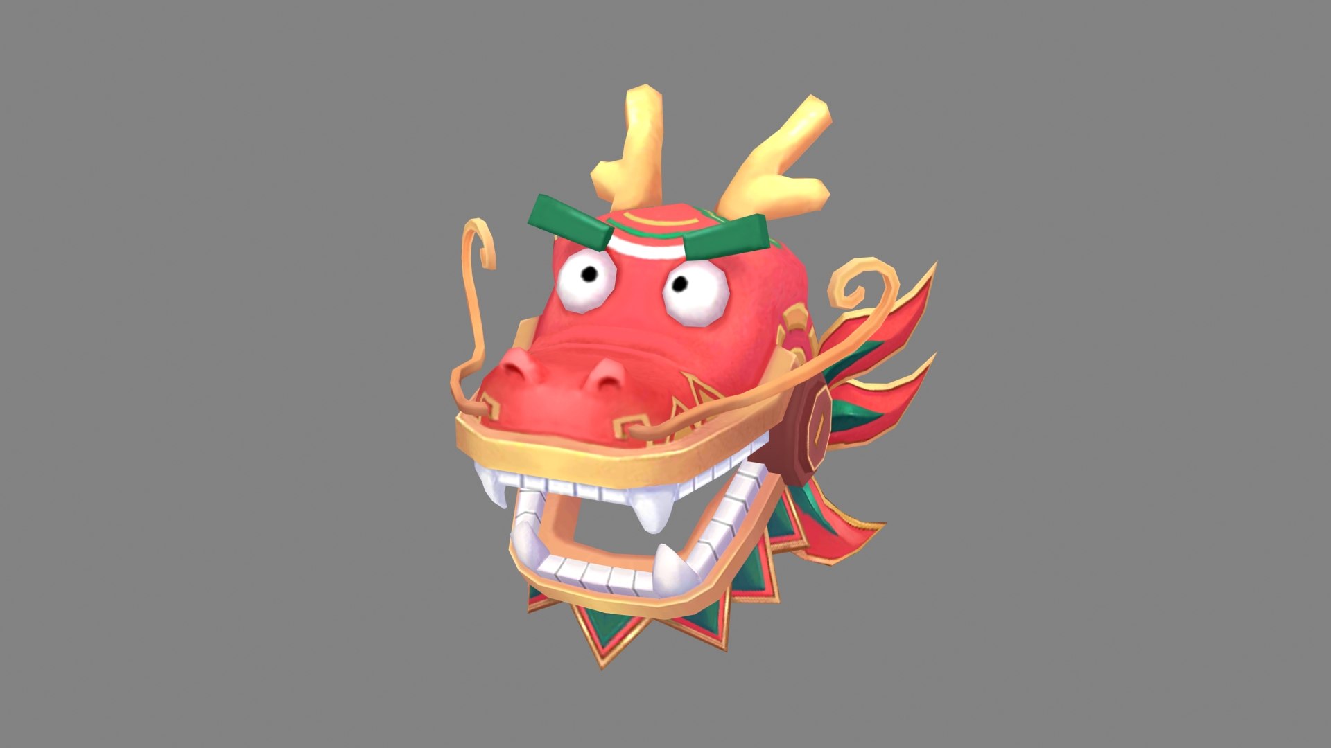 Cartoon Dragon Dance Head Set- Loong 3D Model - TurboSquid 2107528