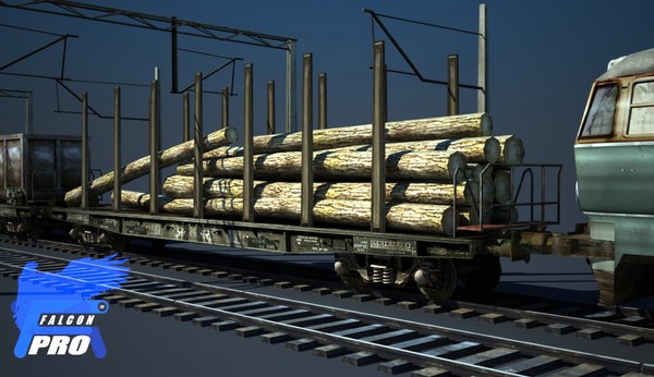 3d model train kit engin cargo