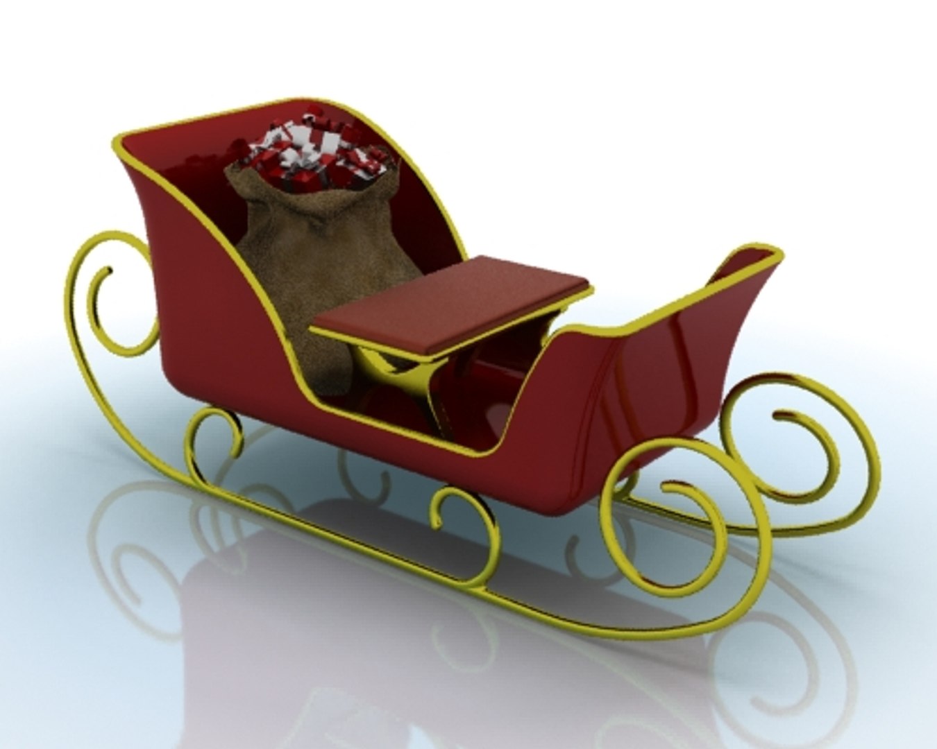santa christmas sleigh 3d max